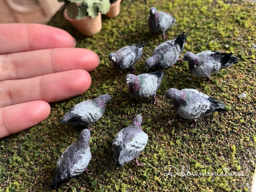 Dollhouse Miniature Pigeon in 1:12th Scale, 1 Piece, OOAK, Polymer Clay ...