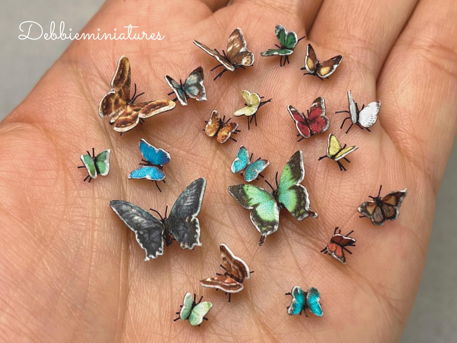 Miniature Butterflies in 1/12th Dollhouse Scale, 5 Pieces Group#2 - Etsy