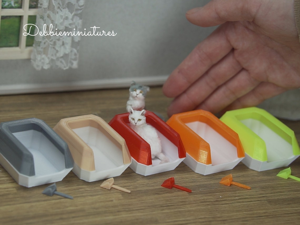 Dollhouse Miniature 1:12th Scale Cat Animal Pet Litter Tray - Etsy