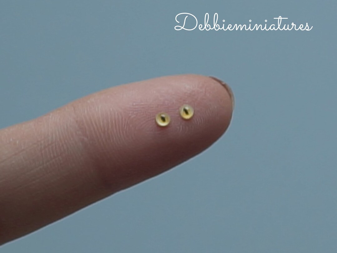 2mm Clear Cabochons: Miniature Cat Eyes for 1/12 Scale Dollhouse (20 ...