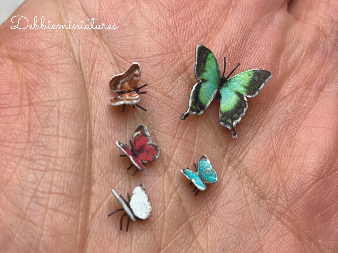 Miniature Butterflies in 1/12th Dollhouse Scale, 5 Pieces Group#3 - Etsy