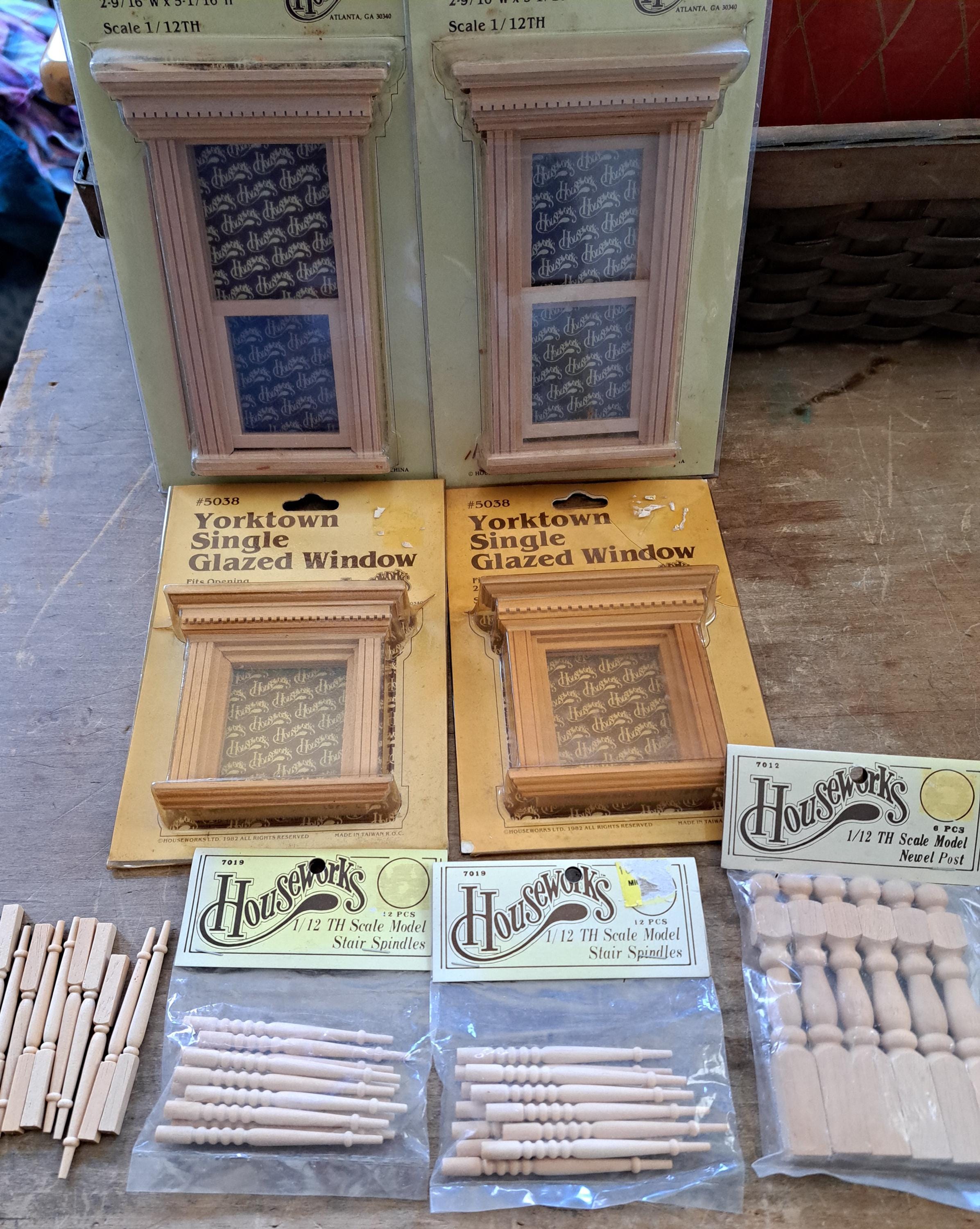 Houseworks Dollhouse 1:12 Scale, Windows and Spindles and Newel Posts ...