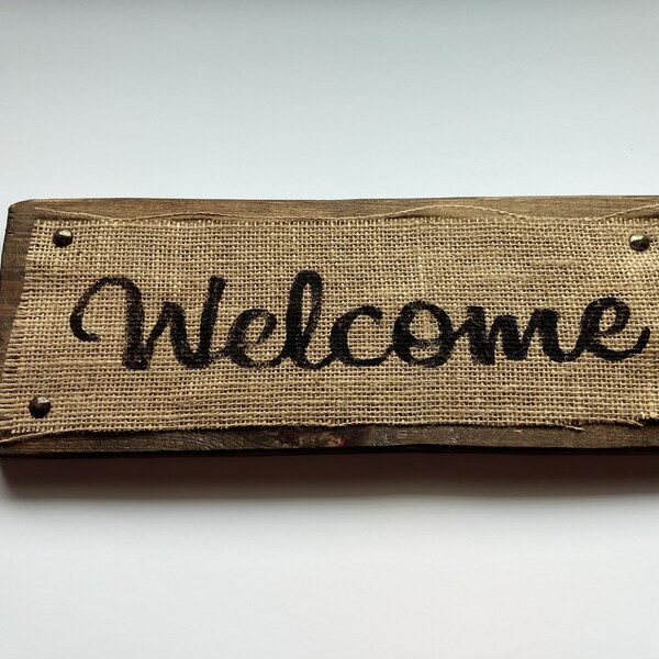 Burlap Welcome Sign - Etsy