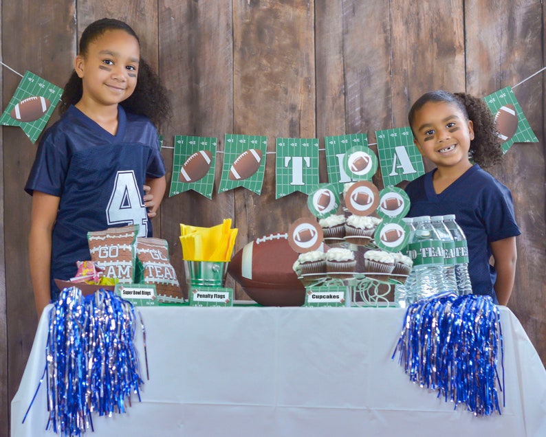 Football Themed Food Labels, Printable Tent Cards, DIY Birthday Party ...