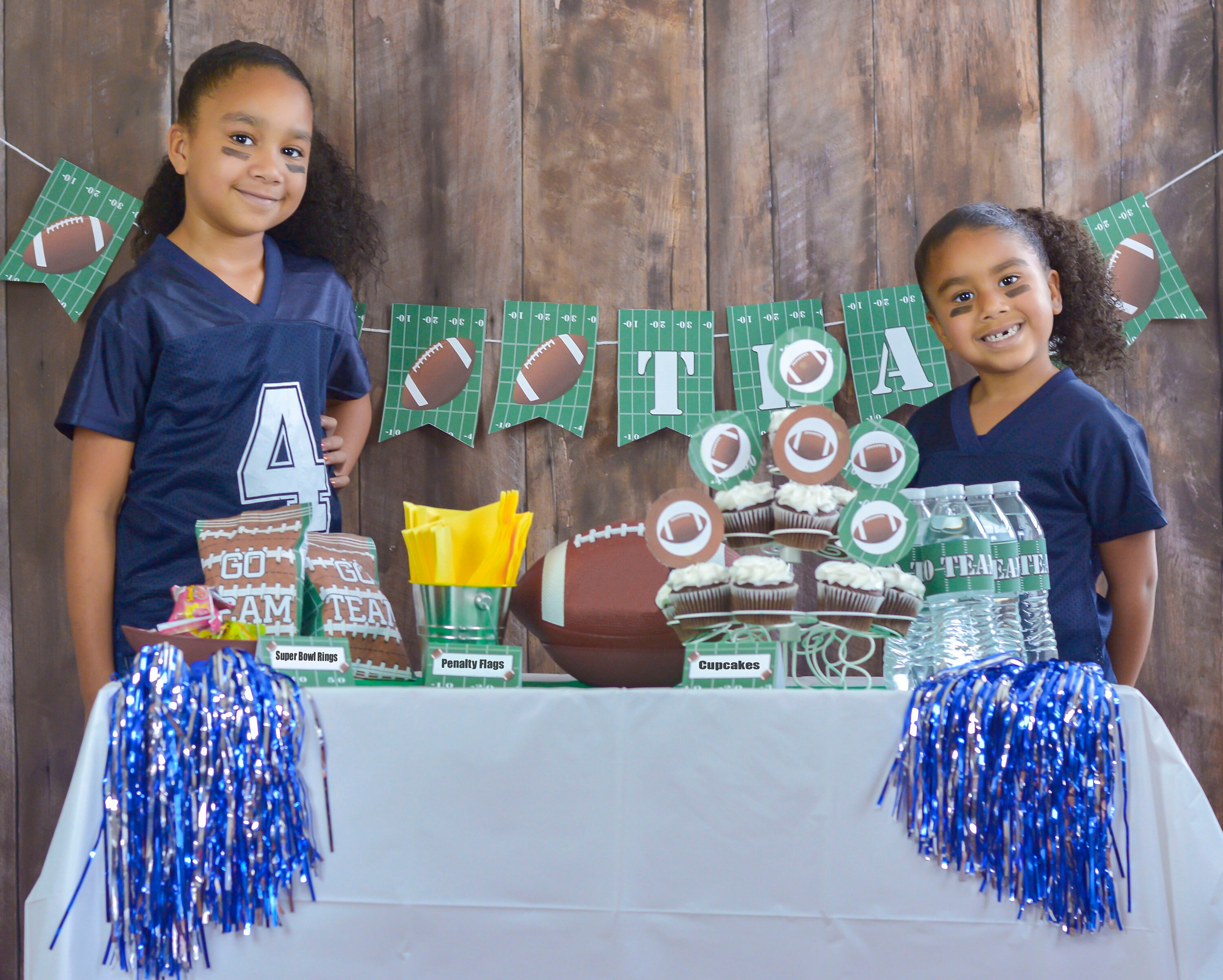 Football Themed Food Labels, Printable Tent Cards, DIY Birthday Party ...