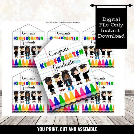 Kindergarten Congrats Graduate Graduation Hang Tag Instant - Etsy