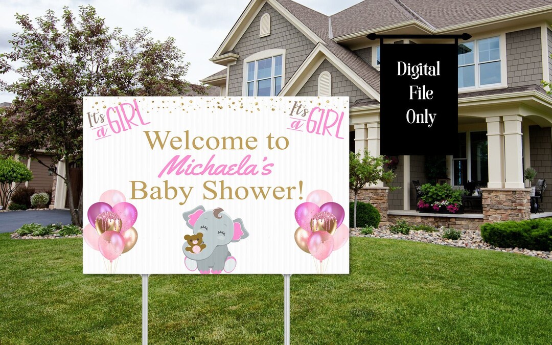 Girl Baby Shower Yard Sign, Baby Shower Drive By, Quarantine Baby ...