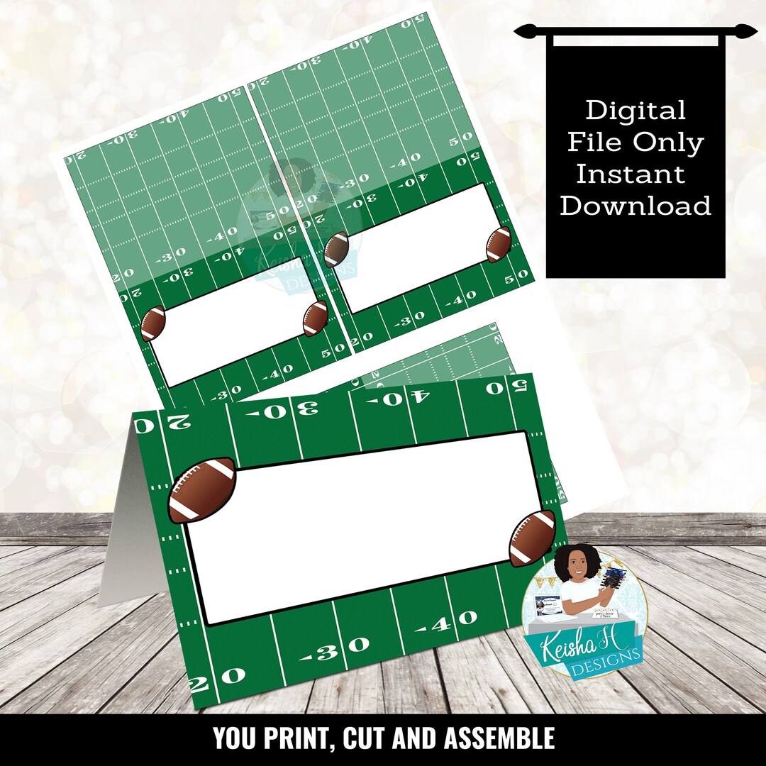 Football Themed Food Labels, Printable Tent Cards, DIY Birthday Party ...