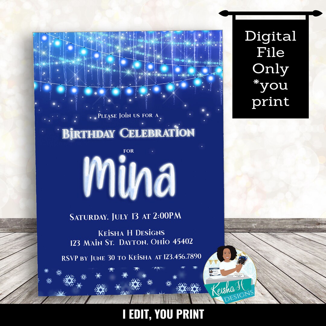 Winter Themed Party Invitation, Winter Wonderland Dance Invite, Winter ...