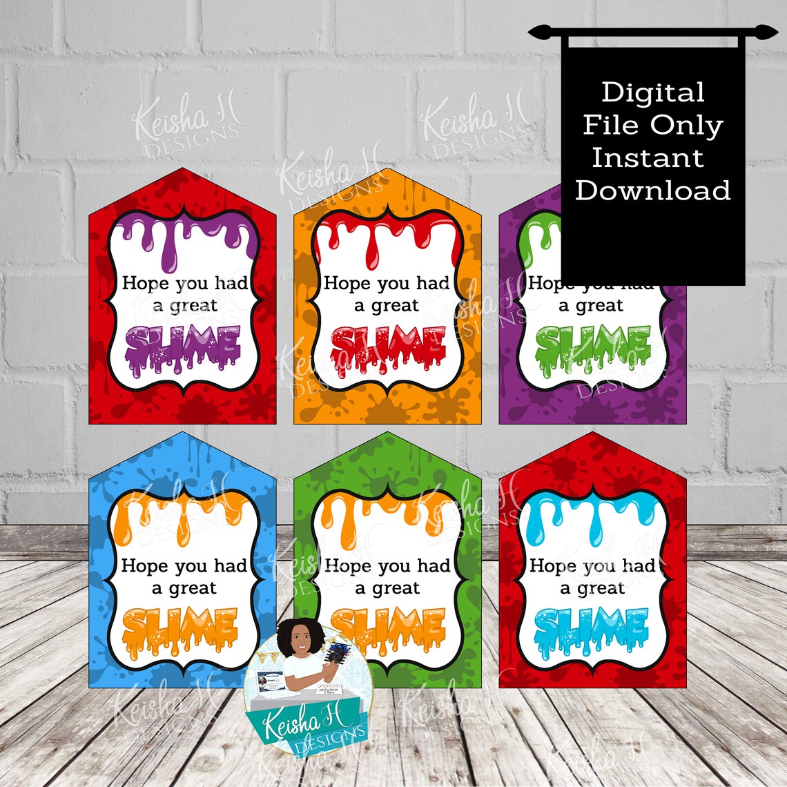 Slime Thank You Favor Tags Slime Birthday Party Favor Tags - Etsy