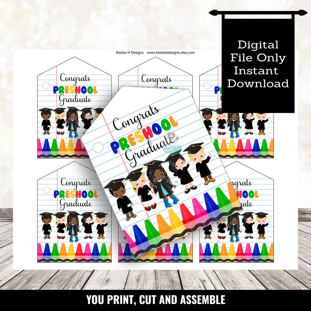 Preschool Class of 2022 Congrats Graduate Graduation Hang Tag, Instant ...