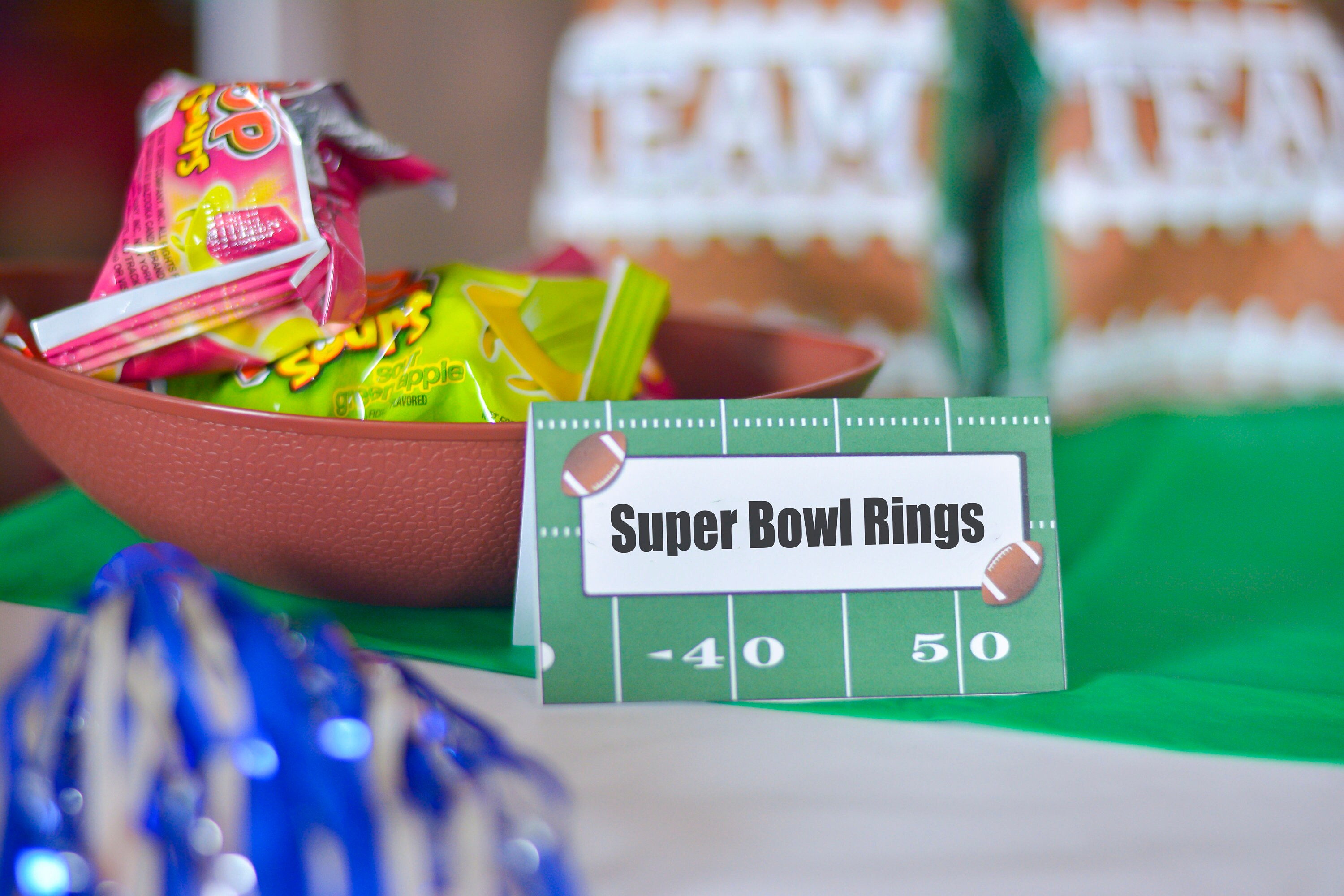 Football Themed Food Labels, Printable Tent Cards, DIY Birthday Party ...