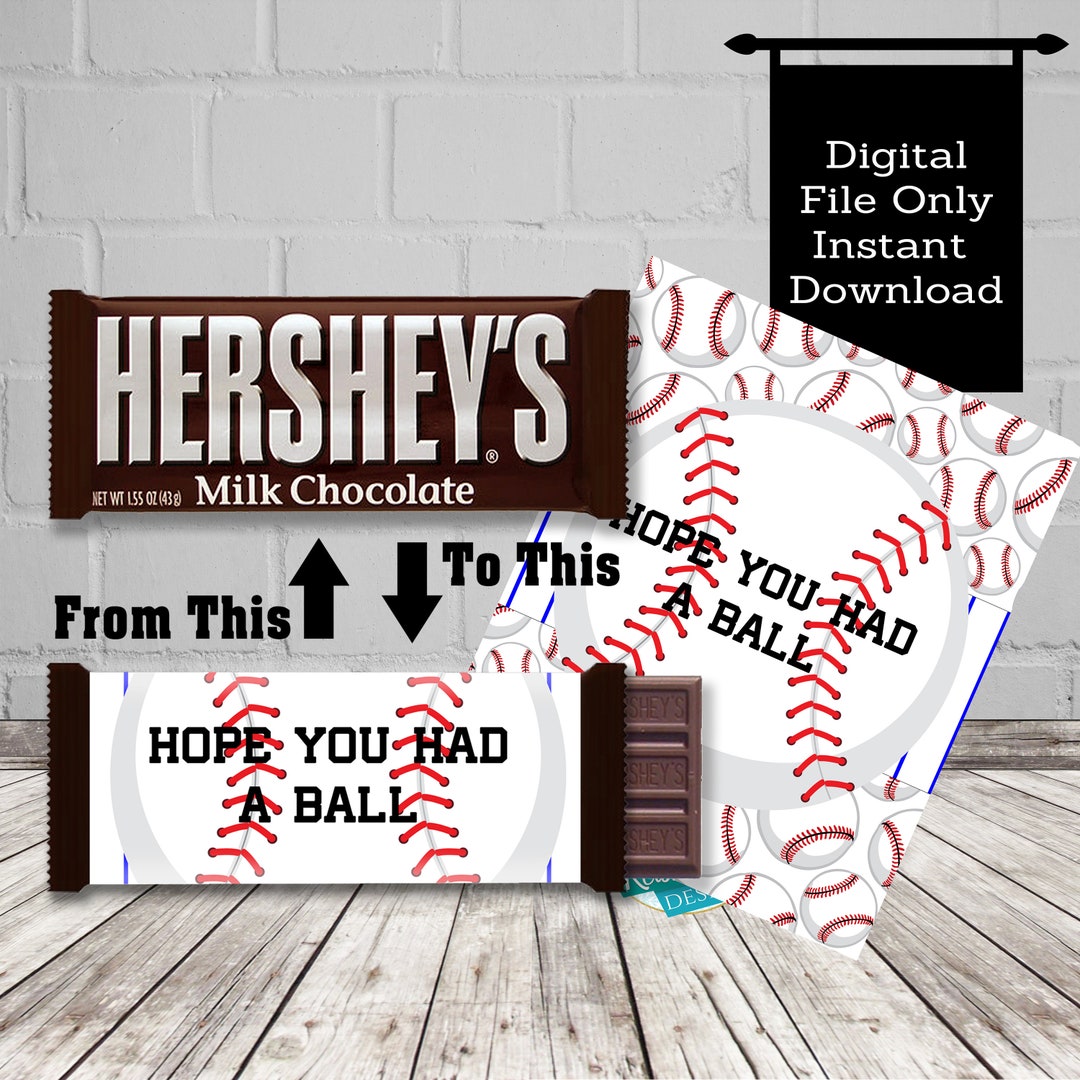 Baseball Birthday Full Size Chocolate Candy Wrapper, Baseball Party ...