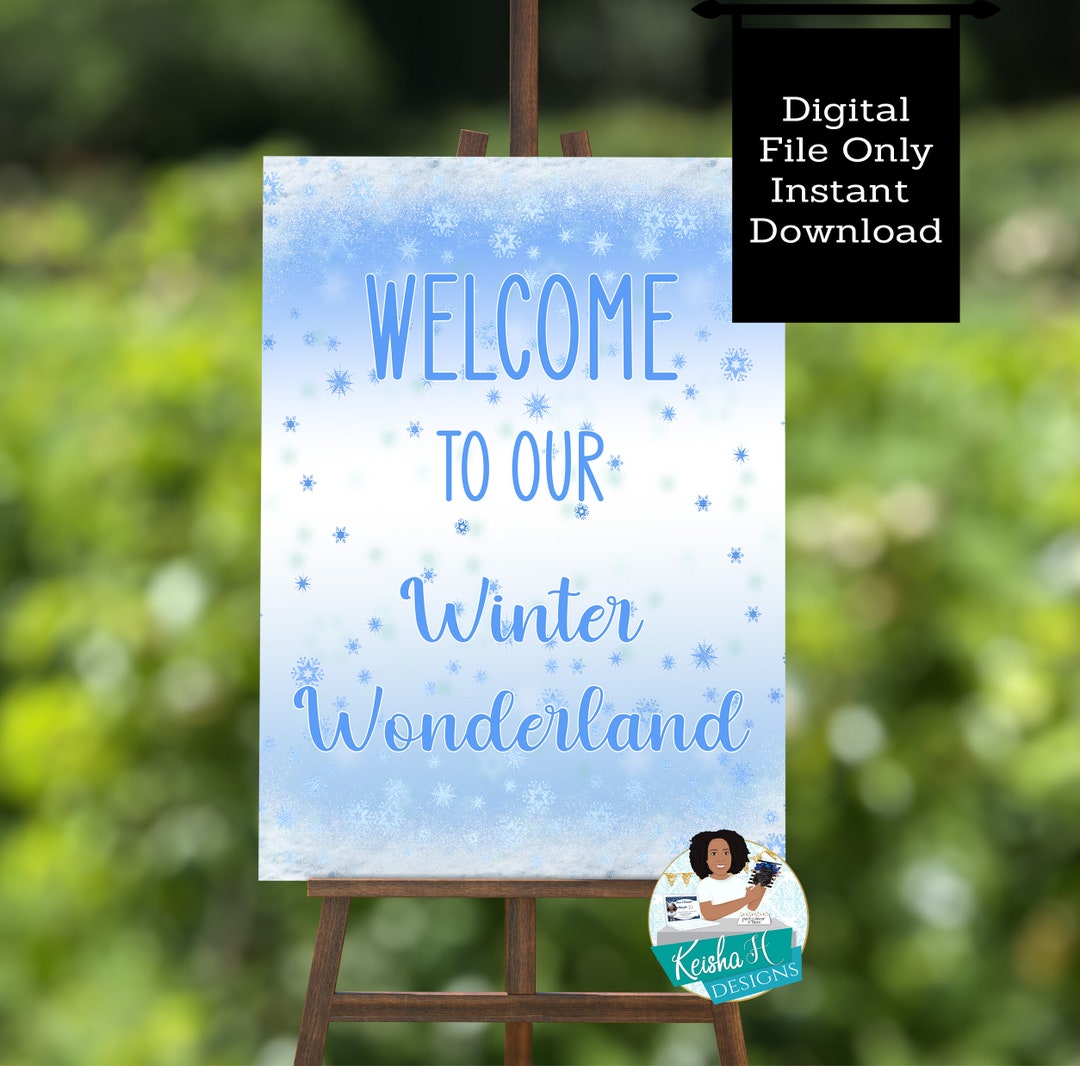 Winter Wonderland Christmas Holiday Event Party Sign, Holiday Party ...