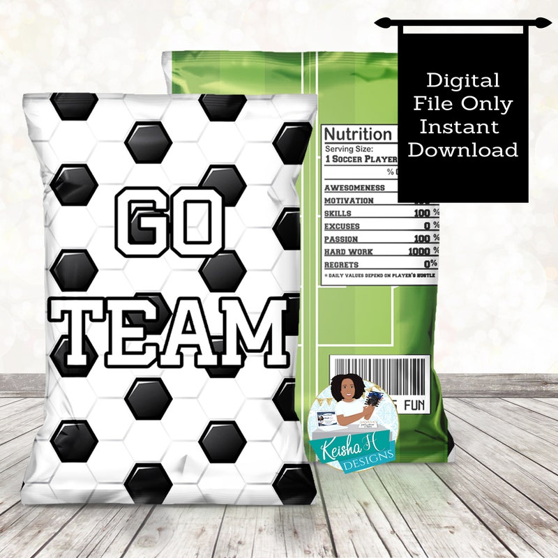 Soccer Chip Bag - Etsy