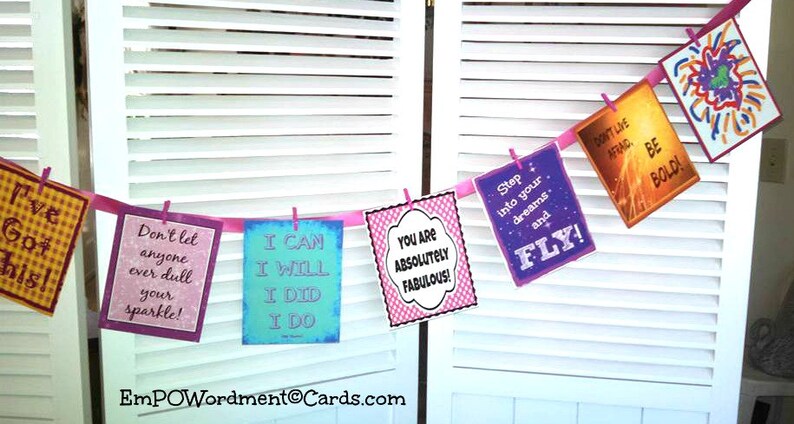 Positivity Card Deck, Self-esteem Banner, Christmas, Birthday ...
