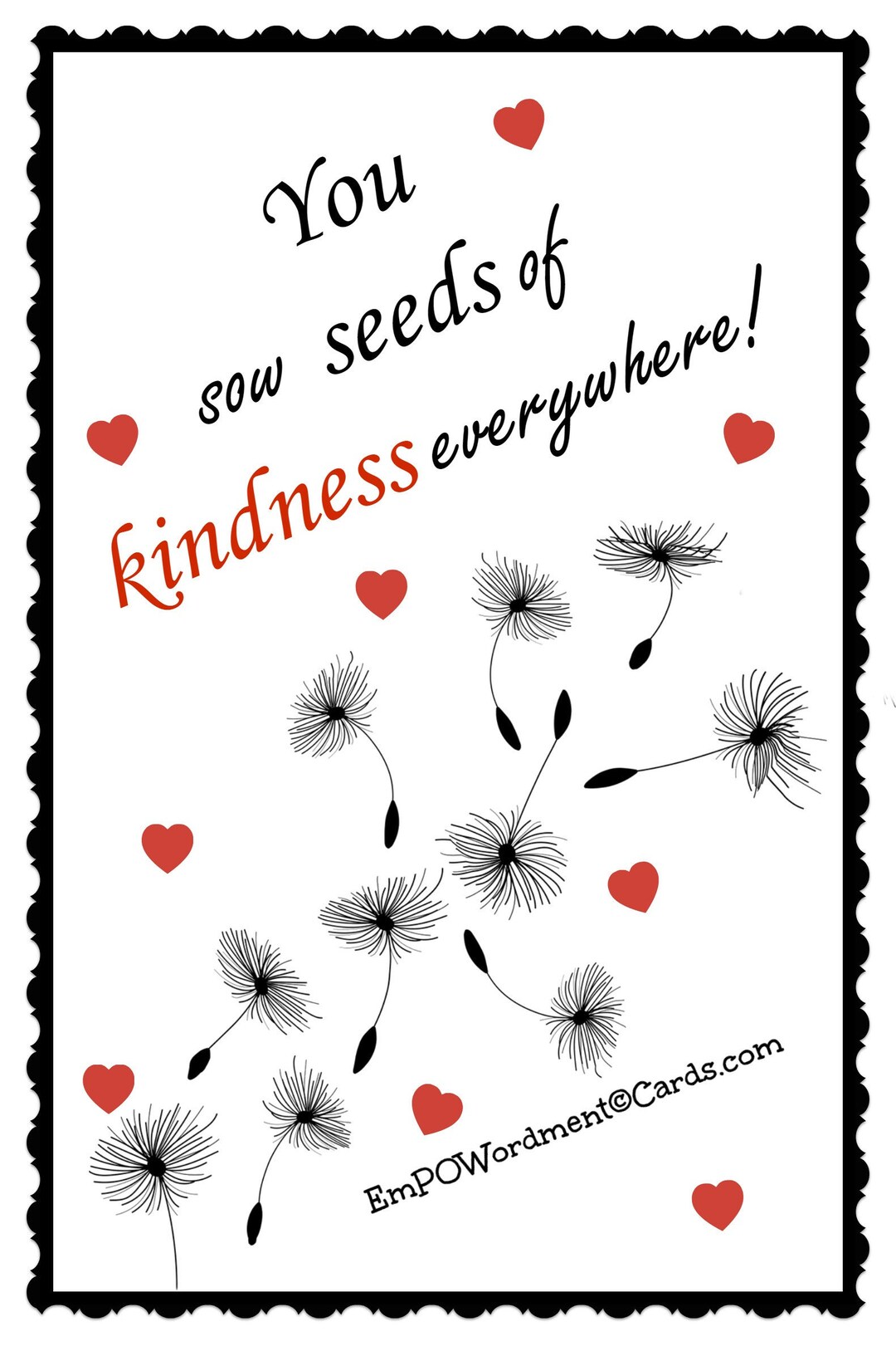 You Sow Seeds of Kindness, Thank You Card, Encouragement, Teacher ...
