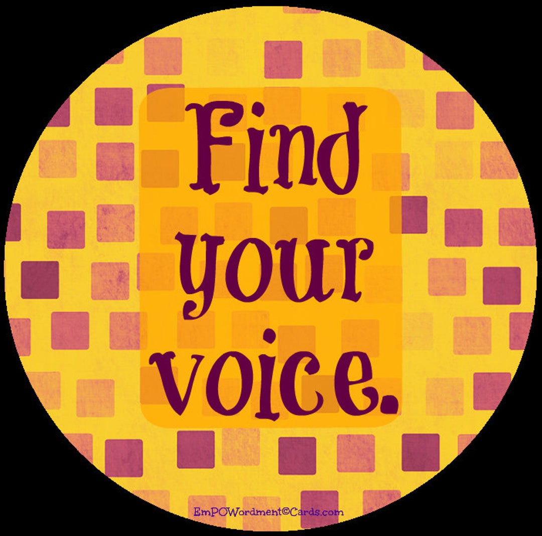 Encuentra tu voz STICKER, vinilo, redondo, 2 de diámetro, portátil ...