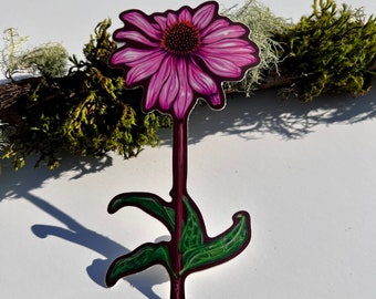 Purple Coneflower Die Cut Vinyl Sticker / Water Resistant/ UV Matte ...