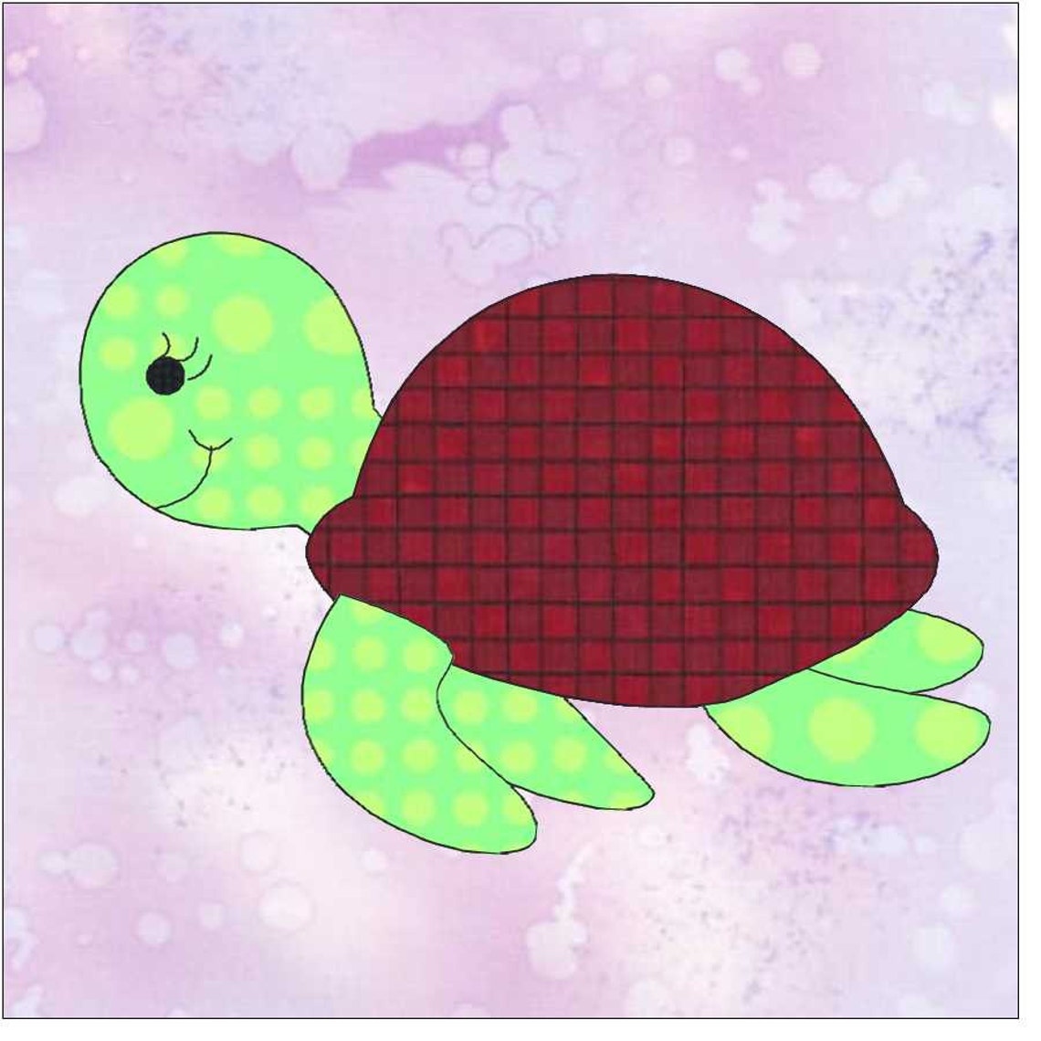 Turtle Applique Pattern Applique Pattern Quilt Applique | Etsy