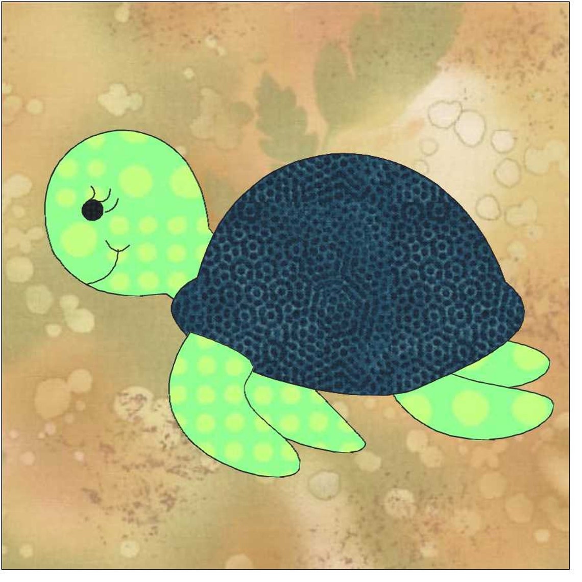 Turtle Applique Pattern Applique Pattern Quilt Applique | Etsy