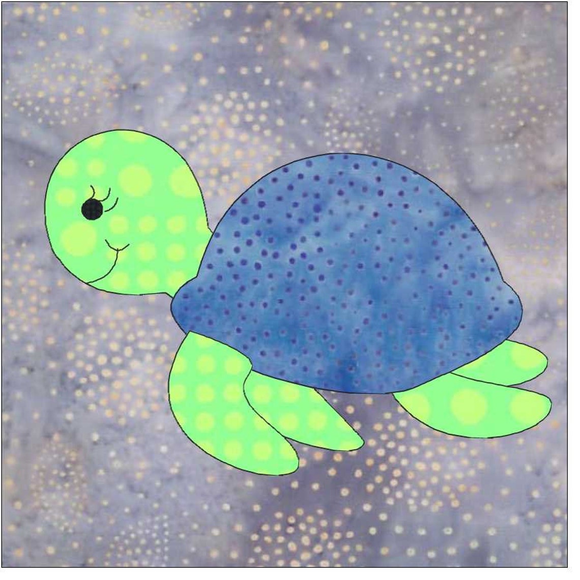 Turtle Applique Pattern Applique Pattern Quilt Applique | Etsy