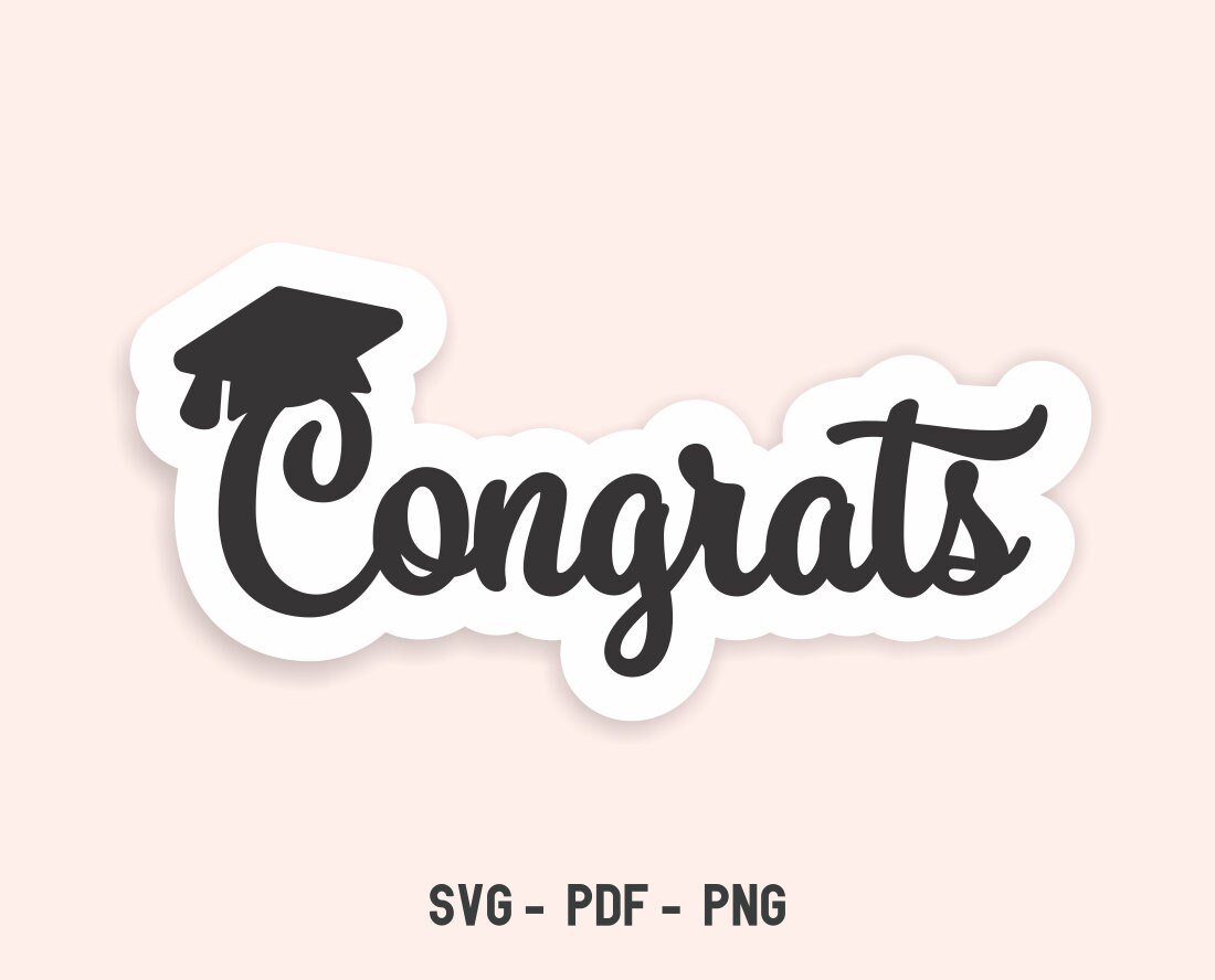 Congrats SVG Graduation Cutfile - Etsy