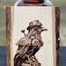 Steampunk Raven Wood Burning – Unique Pyrography Art on Natural Wood ...