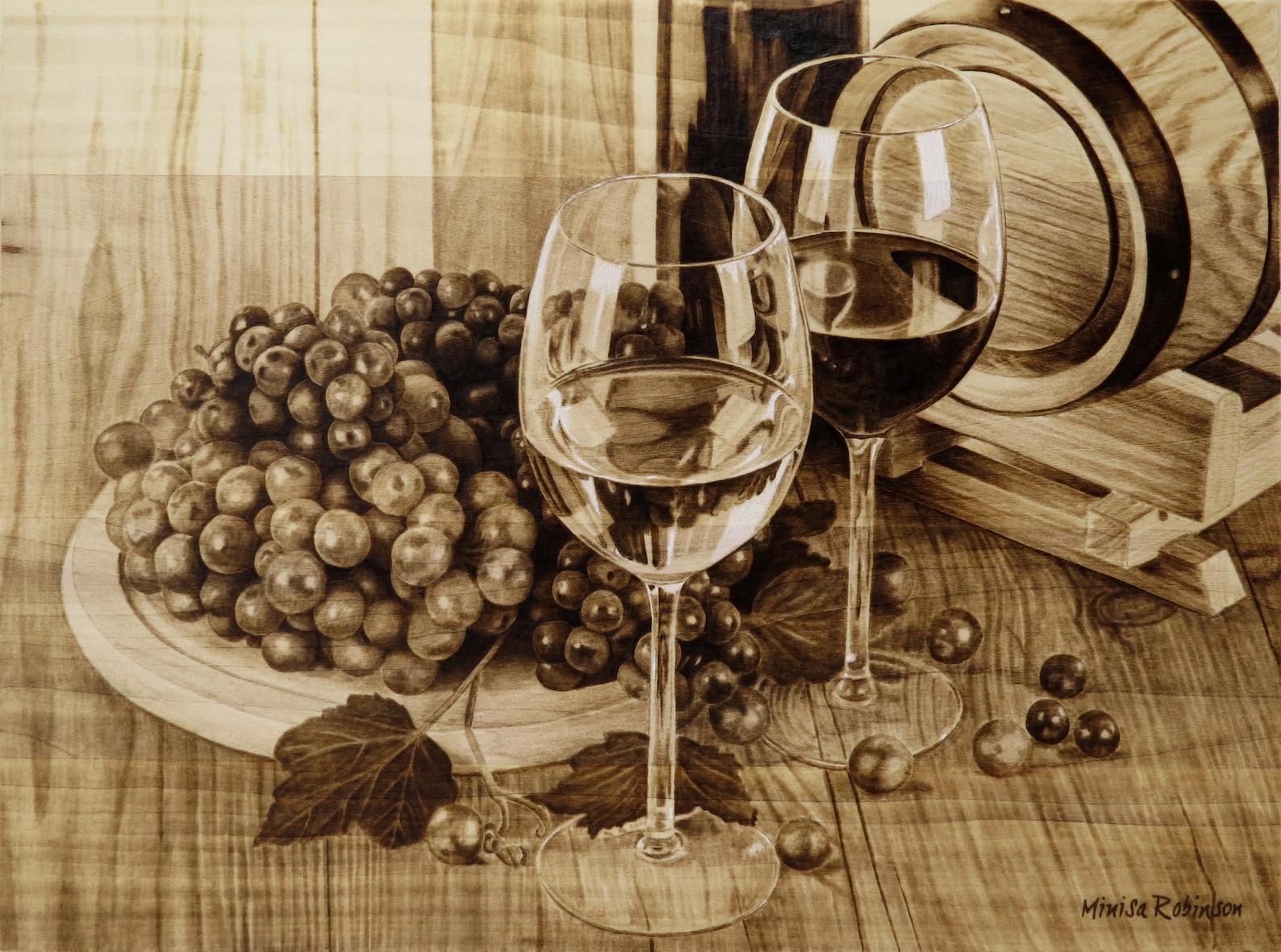 Wine & Grapes Pyrography Art – Rustic Vineyard Wood Burning - Etsy