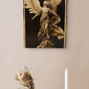Angel Wood Burning Art – Realistic Pyrography on Live Edge Wood ...
