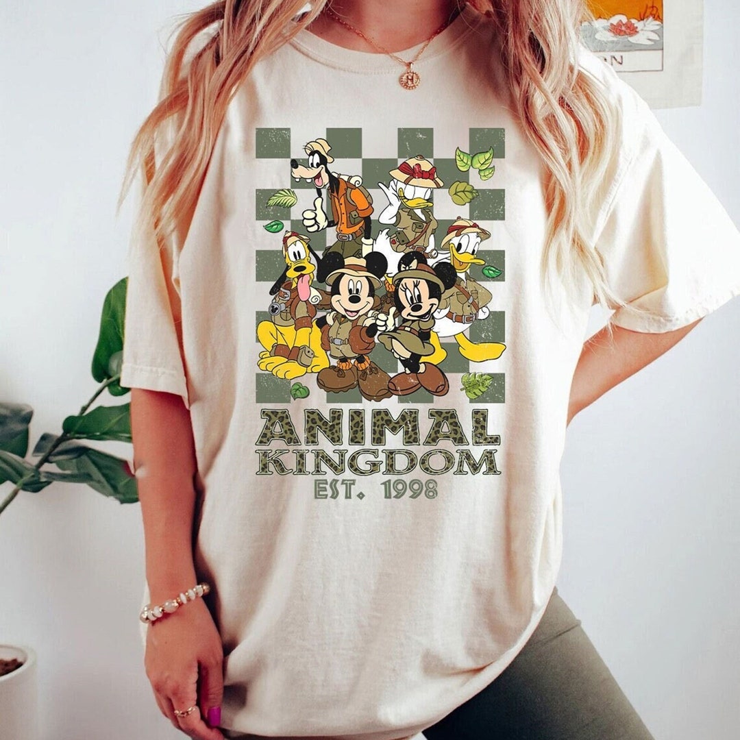 Vintage Disney Checkered Animal Kingdom Est 1998 Shirt Retro - Etsy