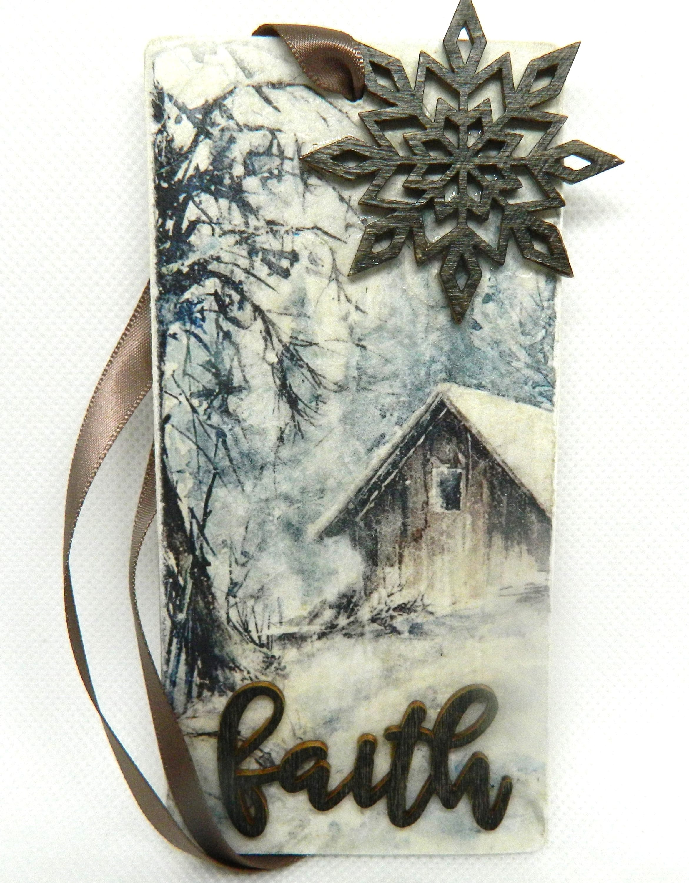 Faith Decoupage Rice Paper Wood Gift Tag Ornament - Etsy
