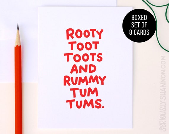 Funny Christmas Card Rooty Toot Toots Christmas Card Pack - Etsy