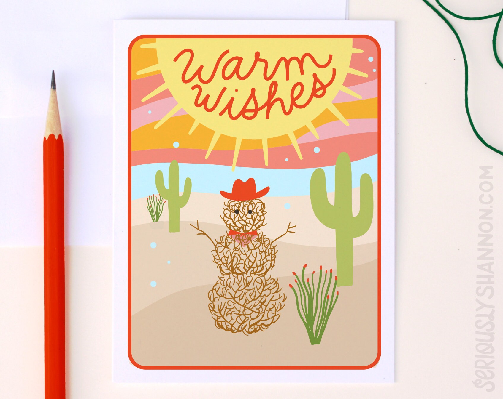 Arizona Holiday Card warm Wishes Desert Christmas - Etsy UK
