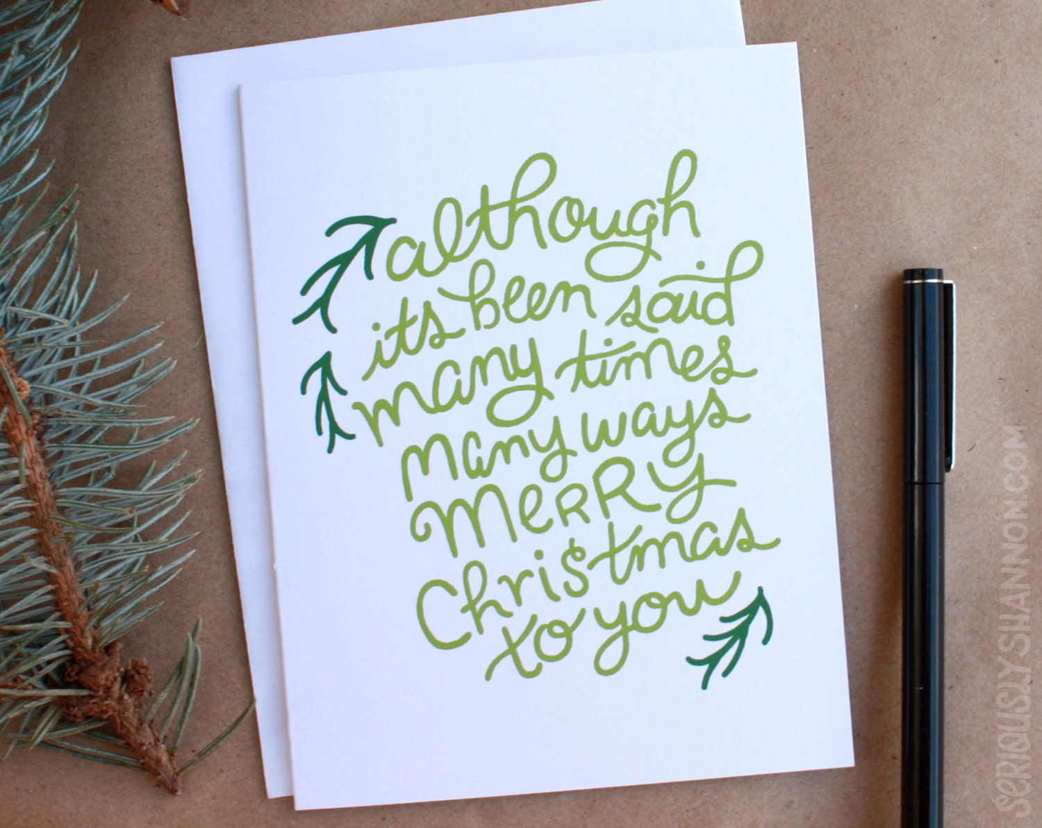 Merry Christmas to You Classic Holiday Card Christmas Card - Etsy