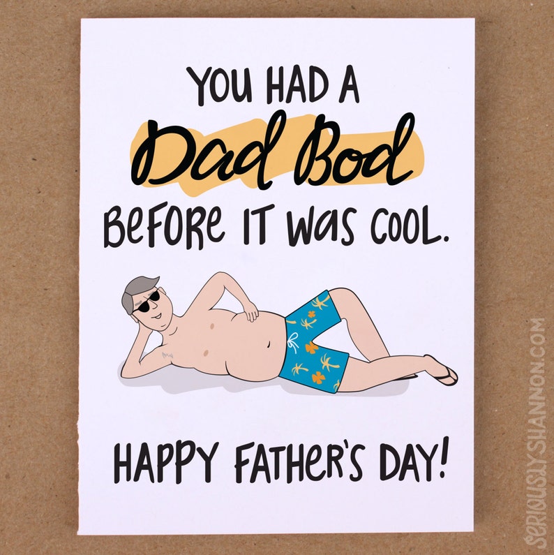 Funny Fathers Day Card Dad Bod A2 Fathers Etsy