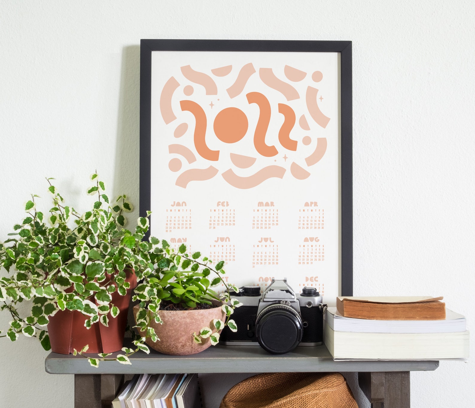 Modern Calendar Blush Pink Poster Calendar 2022 2022 Wall - Etsy