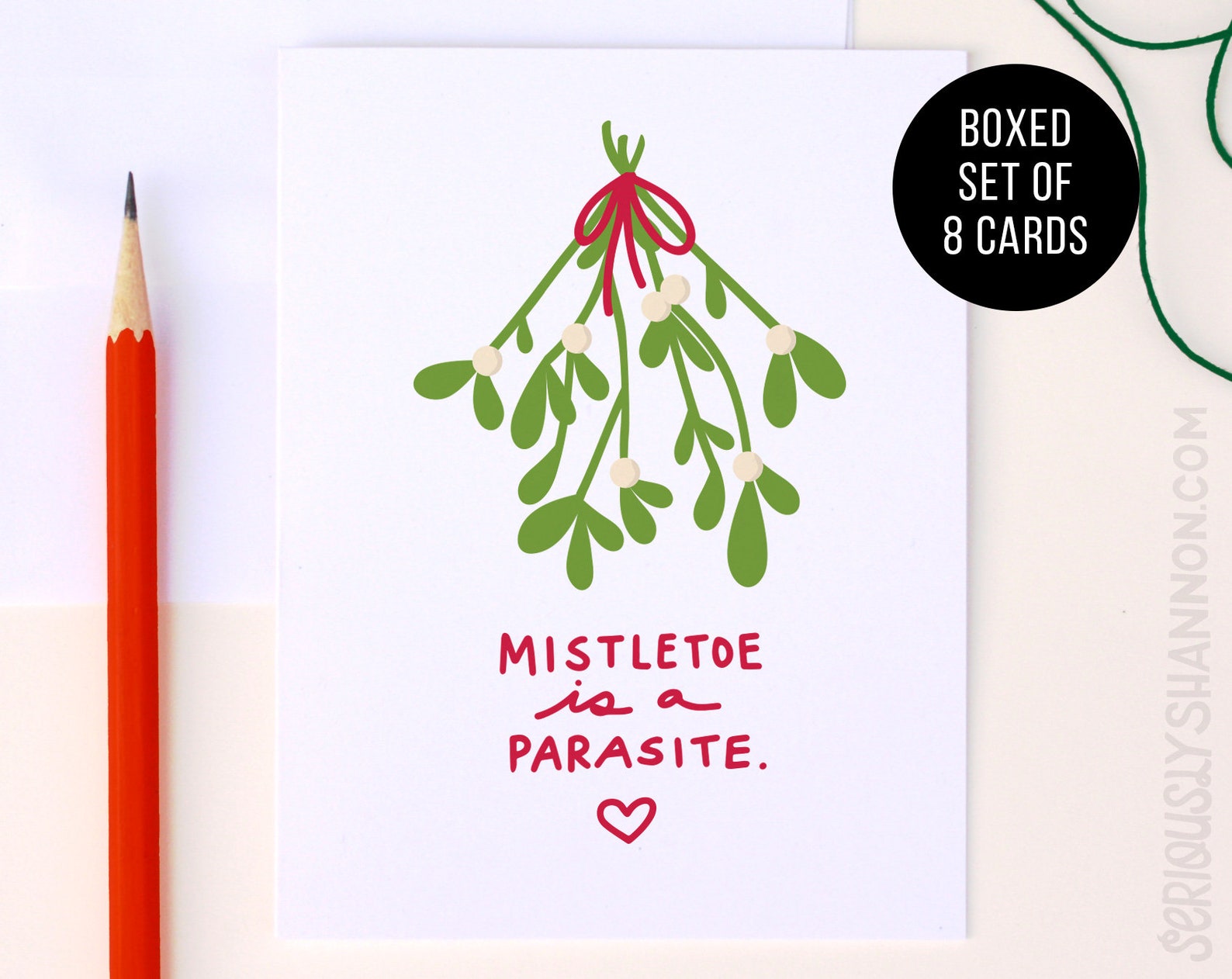 Humor Christmas Card, Mistletoe is a Parasite, Funny Christmas Card ...