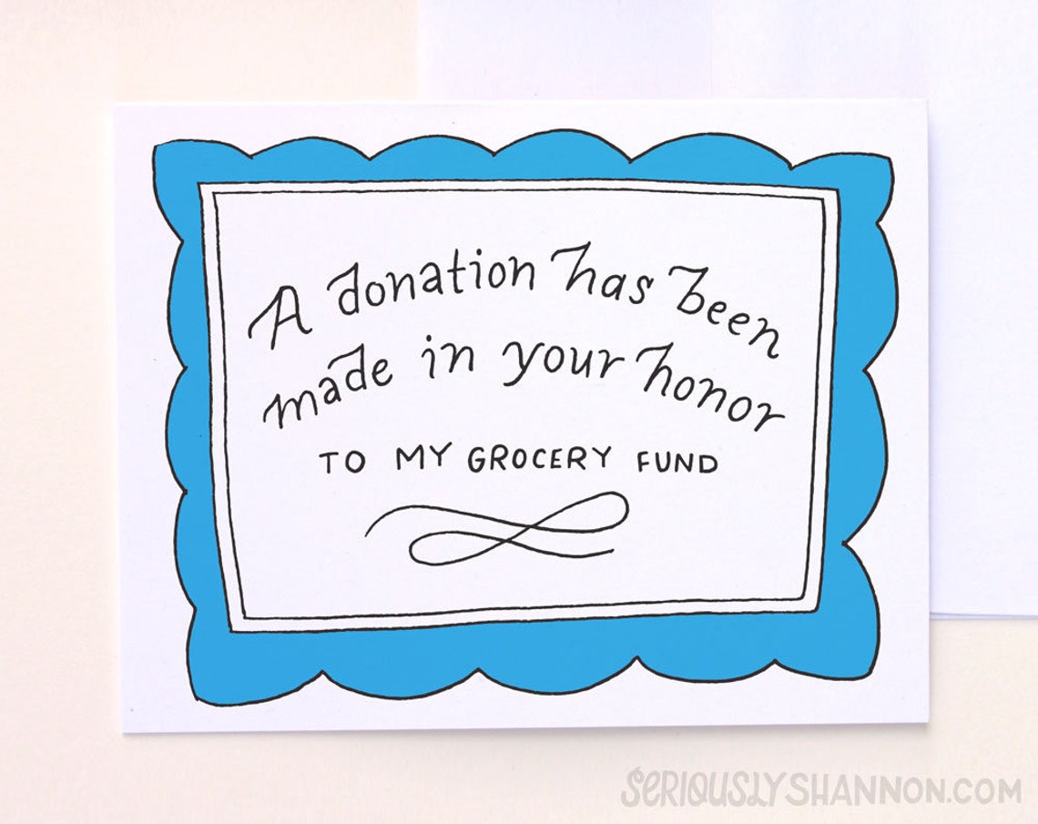 Funny Birthday Card Donation Birthday Humor Card Sarcastic - Etsy