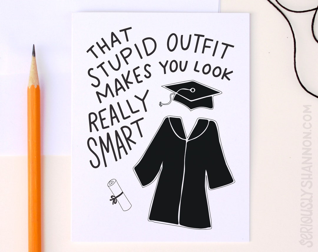 Funny Graduation Card Cap and Gown Graduation Card College - Etsy