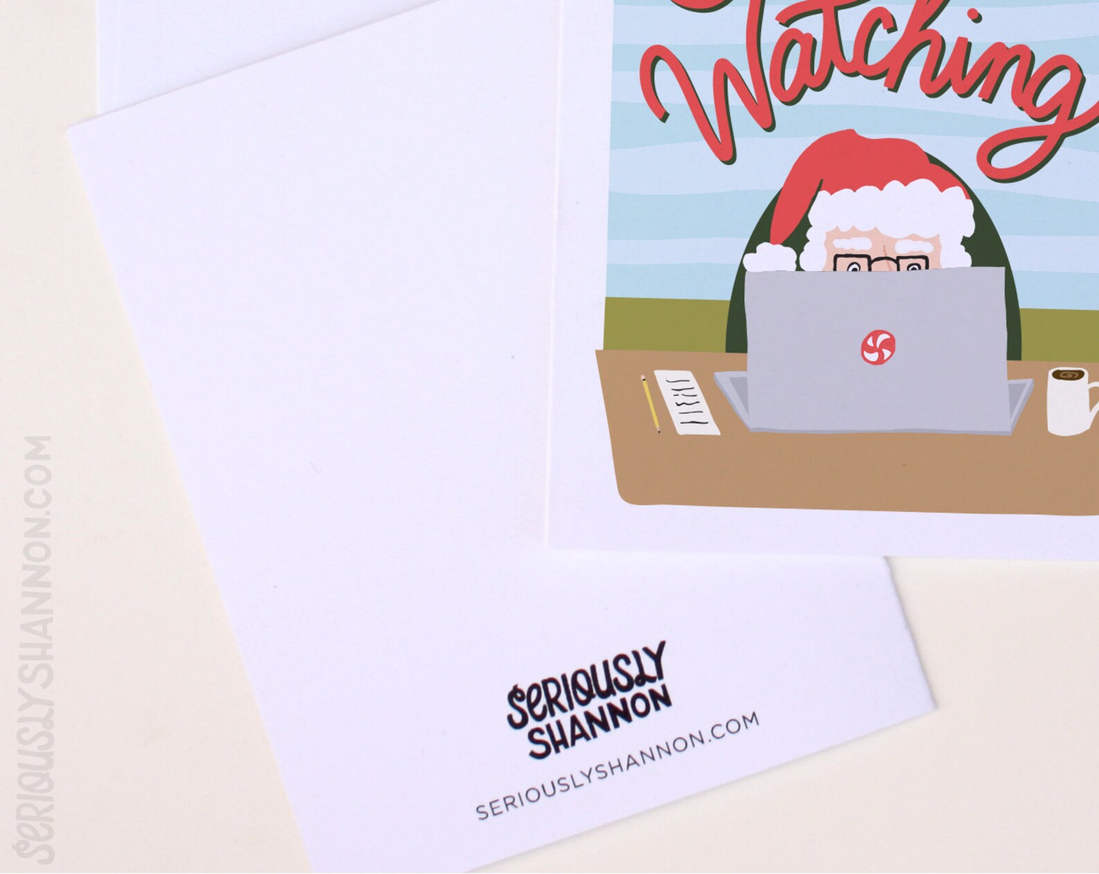 Funny Christmas Card, Santas Watching Funny Holiday Card, Creepy ...