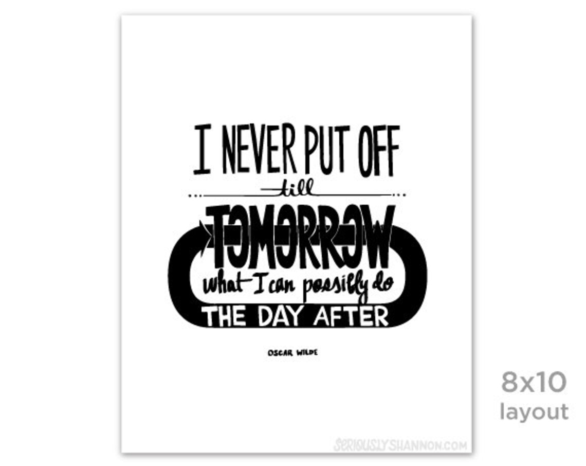 Typography Print Wall Art Poster Oscar Wilde Quote i - Etsy