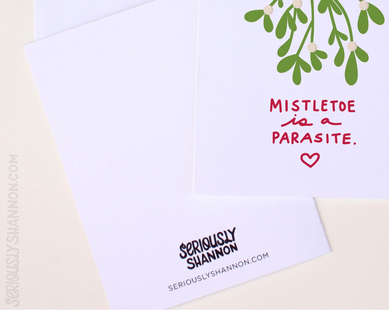 Humor Christmas Card Mistletoe is a Parasite Funny Christmas - Etsy
