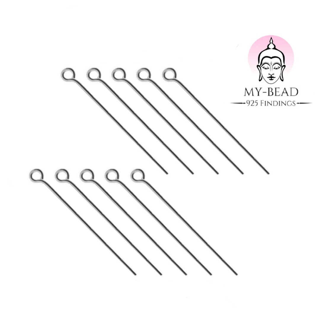 My-bead Eye Pins With Eyelet 925 Sterling Silver 20mm, 50mm, 70mm X Ø 0 ...