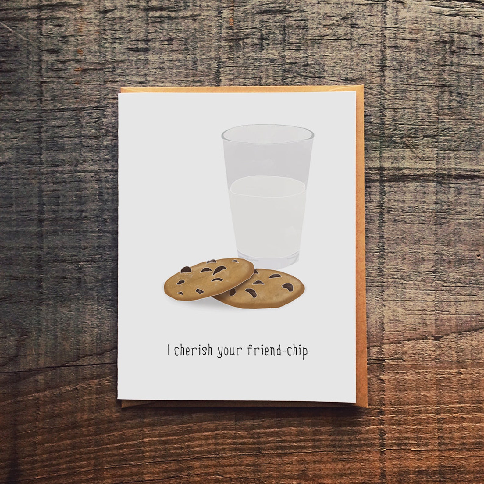 I Cherish Your Friend-chip Card – Funny Cookie and Milk Friendship Pun ...