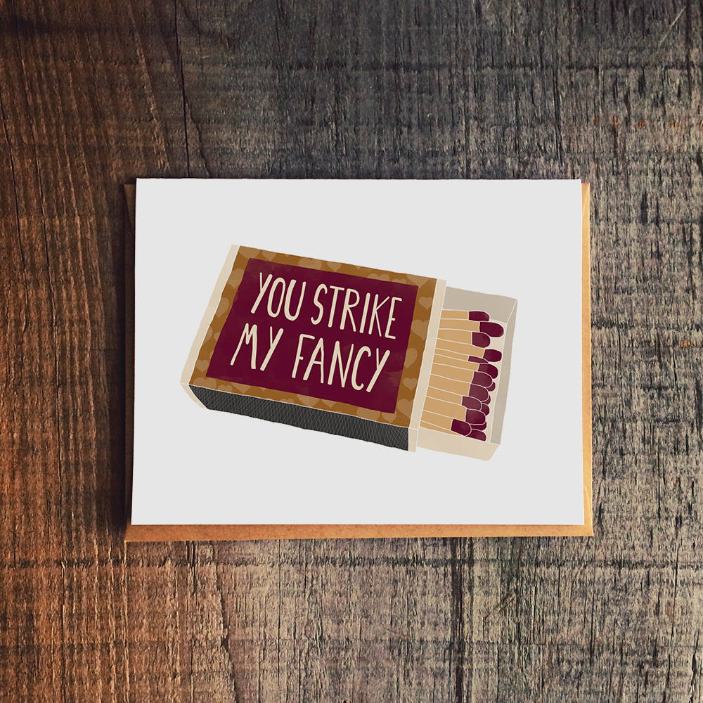You Strike My Fancy - Matchbox - Valentine's Day Love Card - Etsy