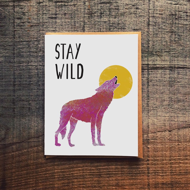 Wolf Card - Etsy
