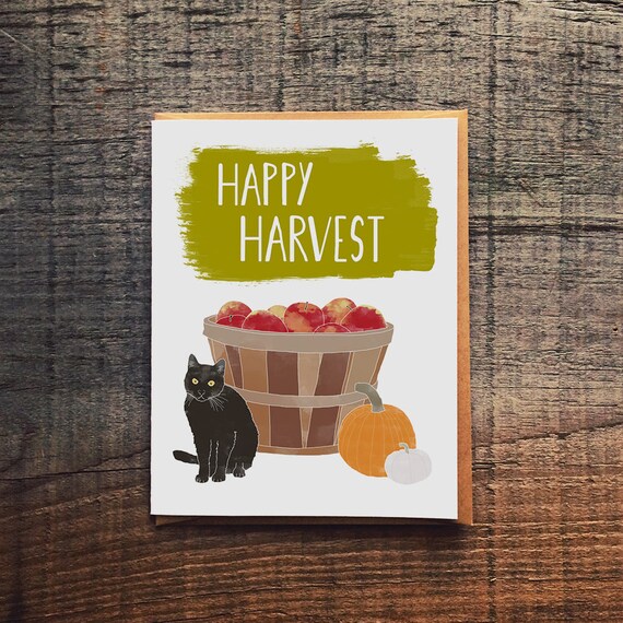 Happy Harvest Fall Season Card - Etsy