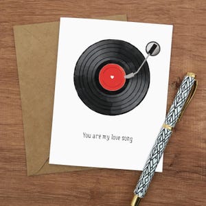 Vinyl Record Valentine's Day Card: Love Song for Music Lovers - Etsy