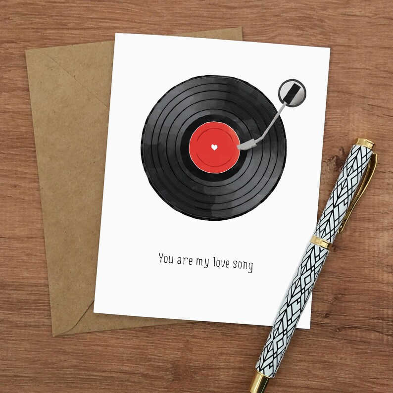 Vinyl Record Valentine's Day Card: Love Song for Music Lovers - Etsy